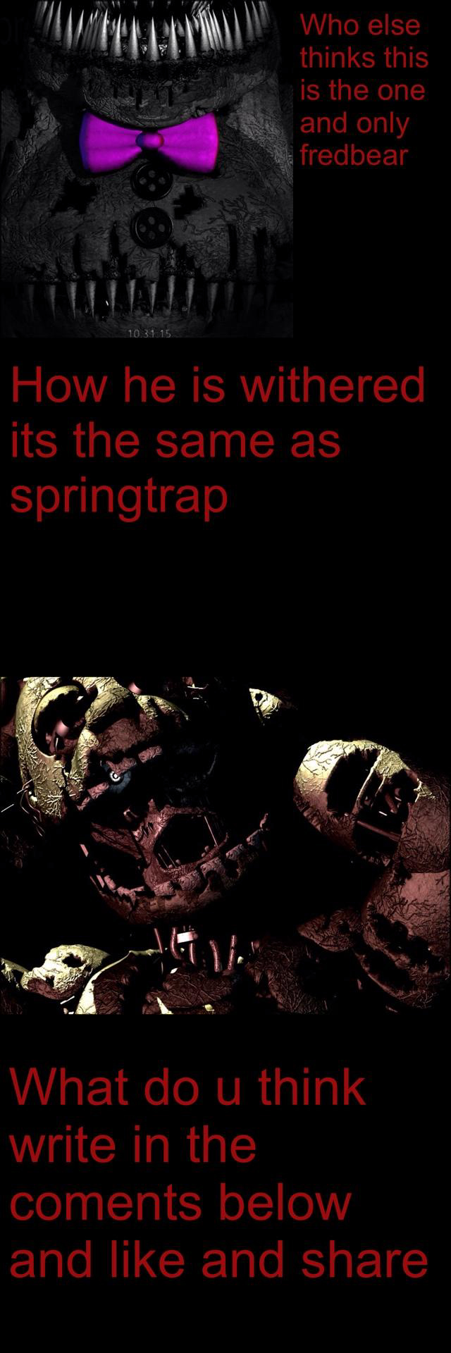 FindThatMeme - Meme Who else thinks this is the one and only fredbear ...