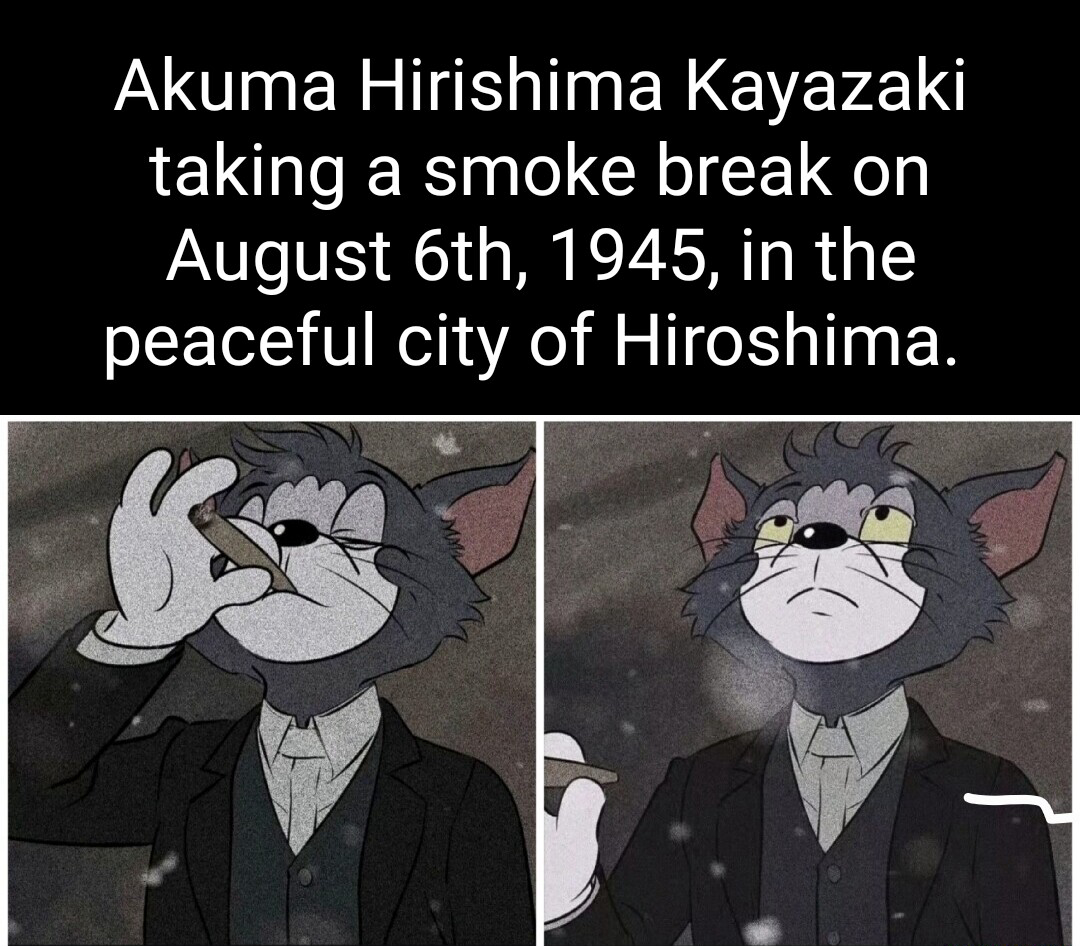FindThatMeme - Meme Akuma Hirishima Kayazaki taking a smoke break on ...
